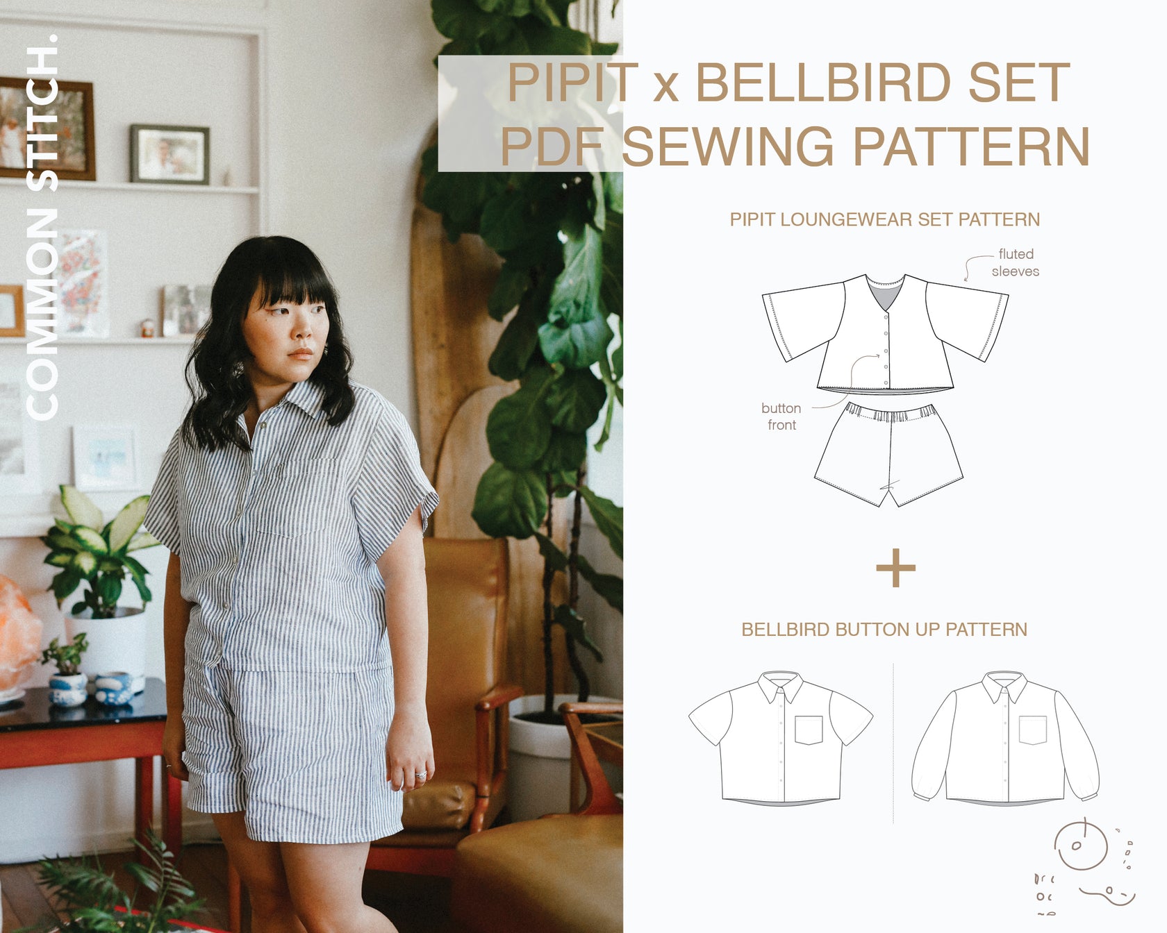 Pipit x Bellbird Loungewear Set Combo Pack DIGITAL Patterns – Common Stitch.